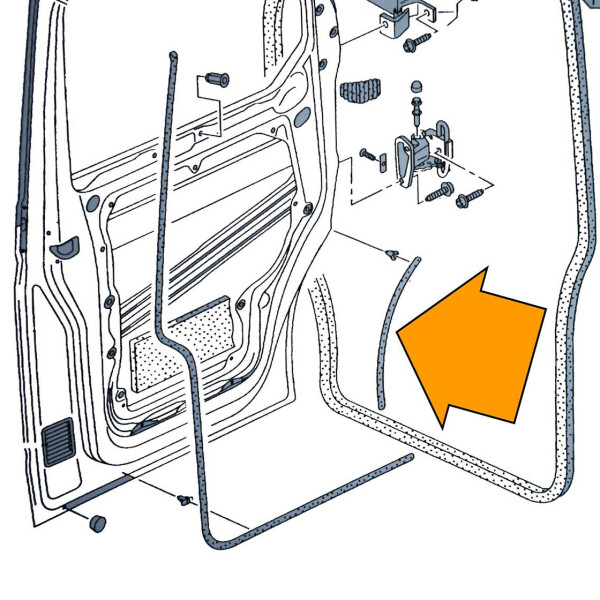 T5 T6 deurrubber klein linksonder, orig. VW, 7H0837565A, 20,00