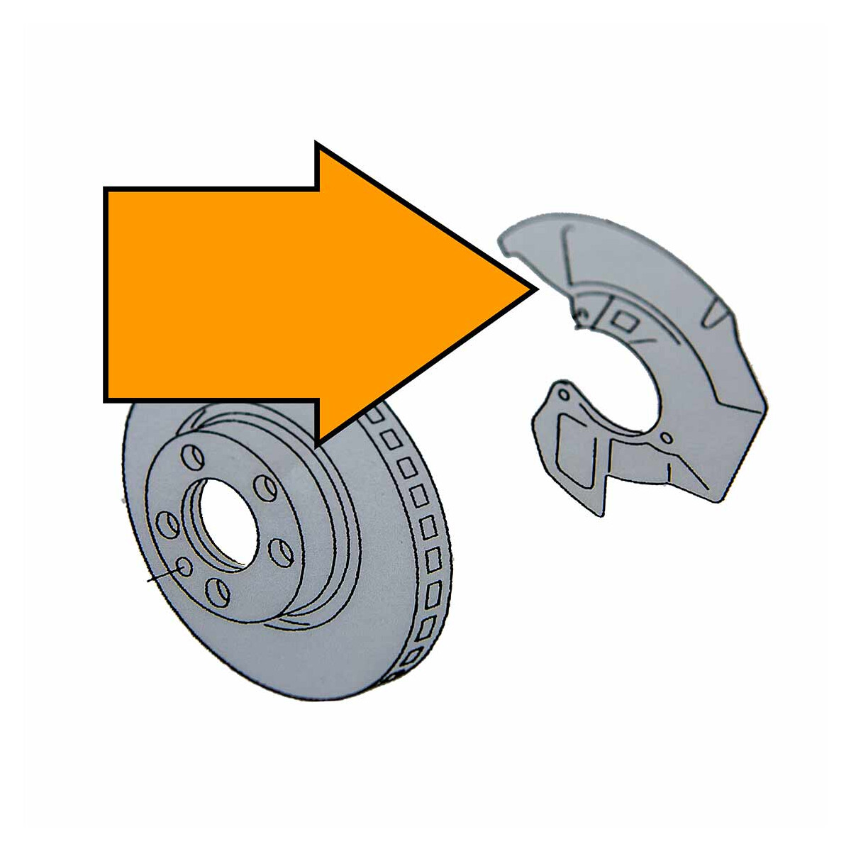 T5 Front Brake Disc Backing Plate Offside (Right), 2003 - 2010, OEM p ...