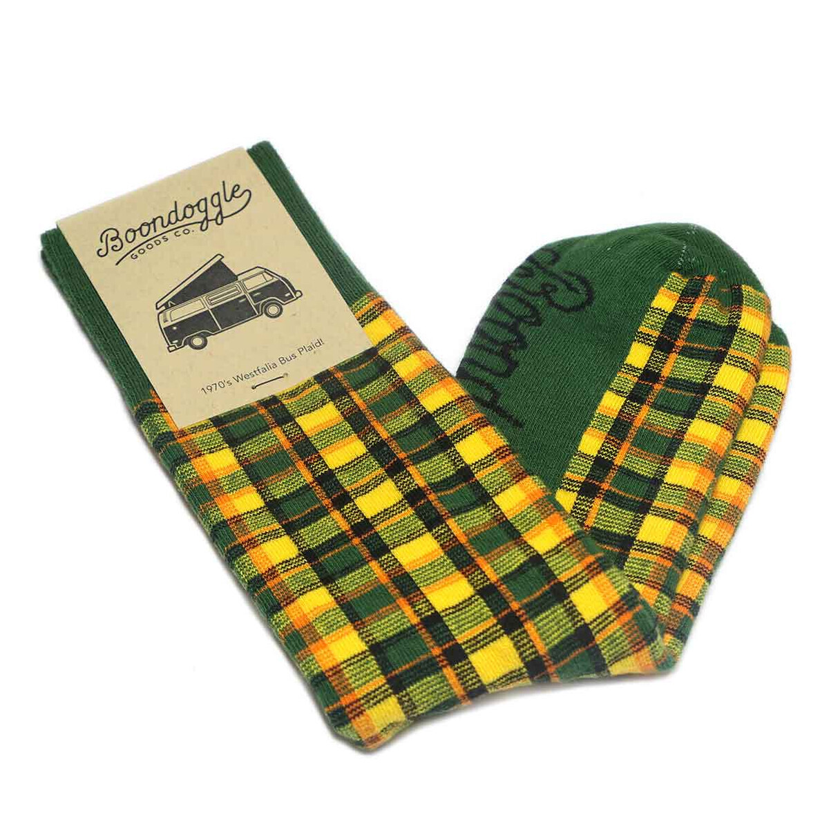 Westfalia-Style 70's Bus Plaid Socks (Yellow), 34,00
