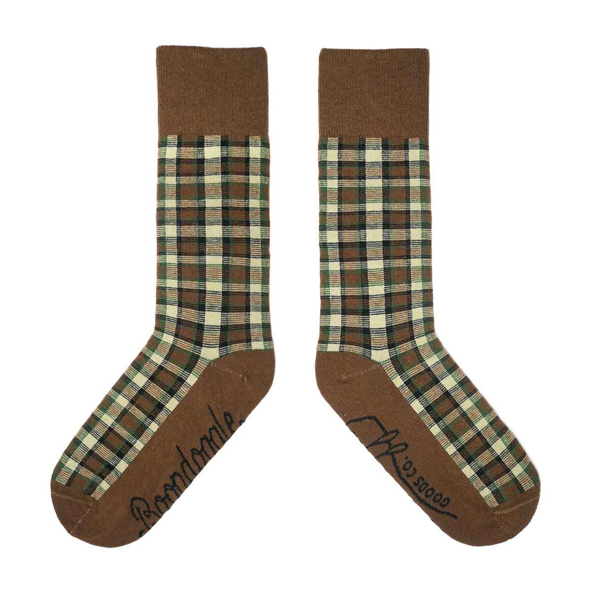 Westfalia-Style 70's Bus Plaid Socks (Brown), 35,00