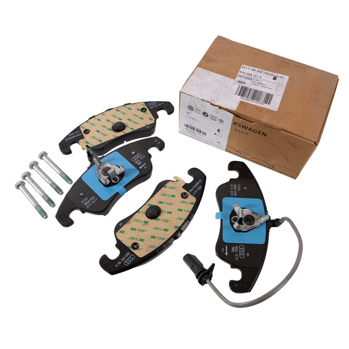 Audi Q5 8R Bremsbeläge vorne Volkswagen Originalteil Verglnr. 8R06981 ...