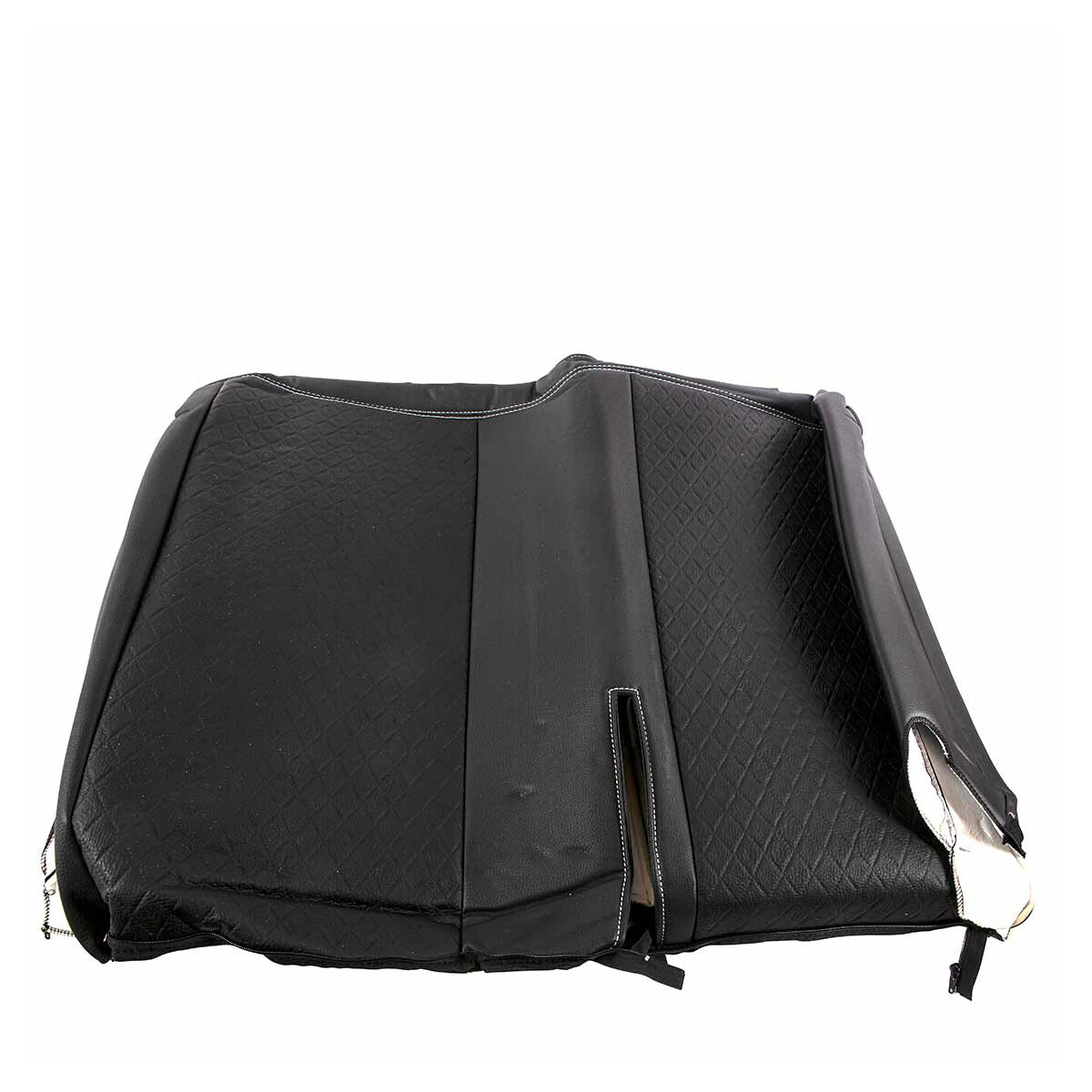 T5 Rear Seat Covers for 2+1 Configuration, Black Diamond with White S ...
