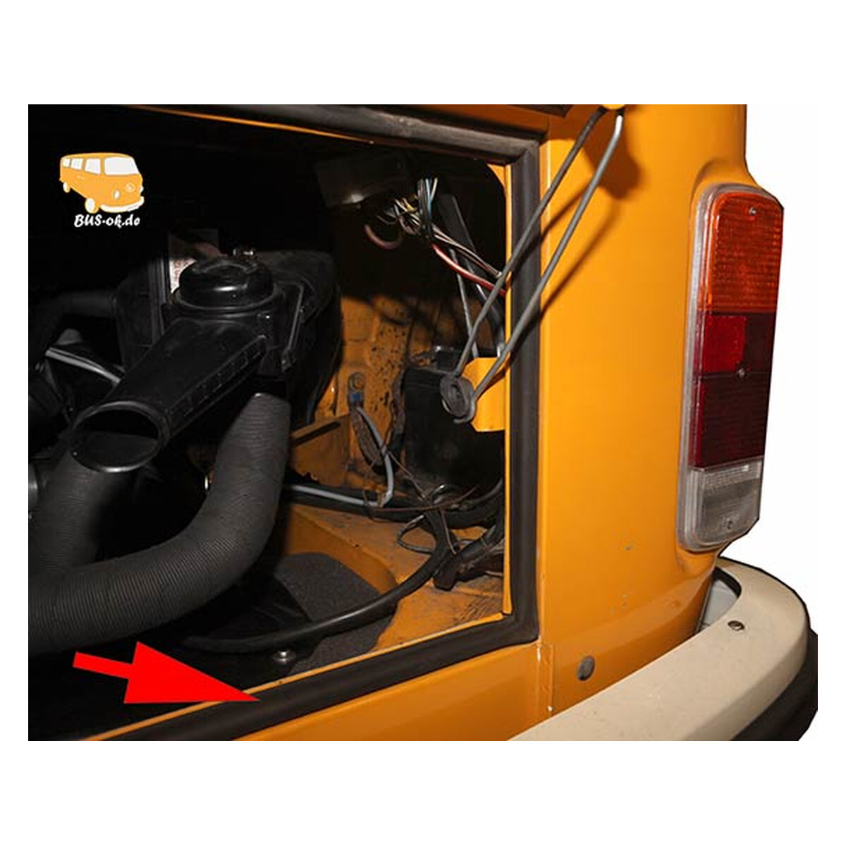 Type2 Split / Bay Rubber retaining strip, Engine lid, 15,00