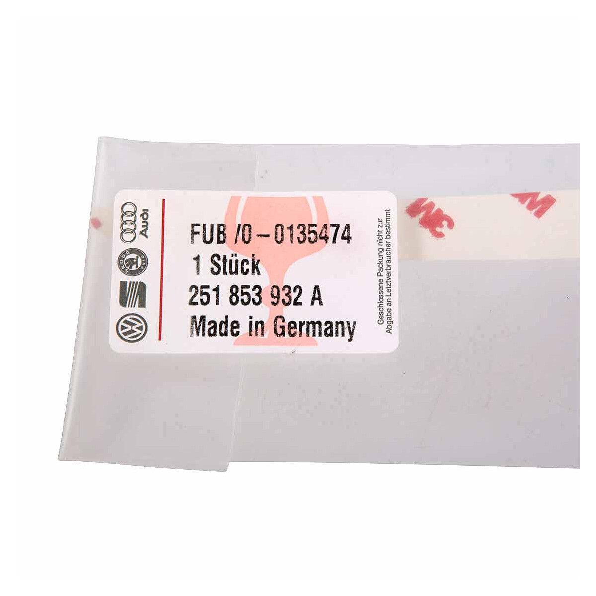 T25 Clear Stone Guard Decal Rear Right Volkswagen Genuine OE-Nr. 2518 ...