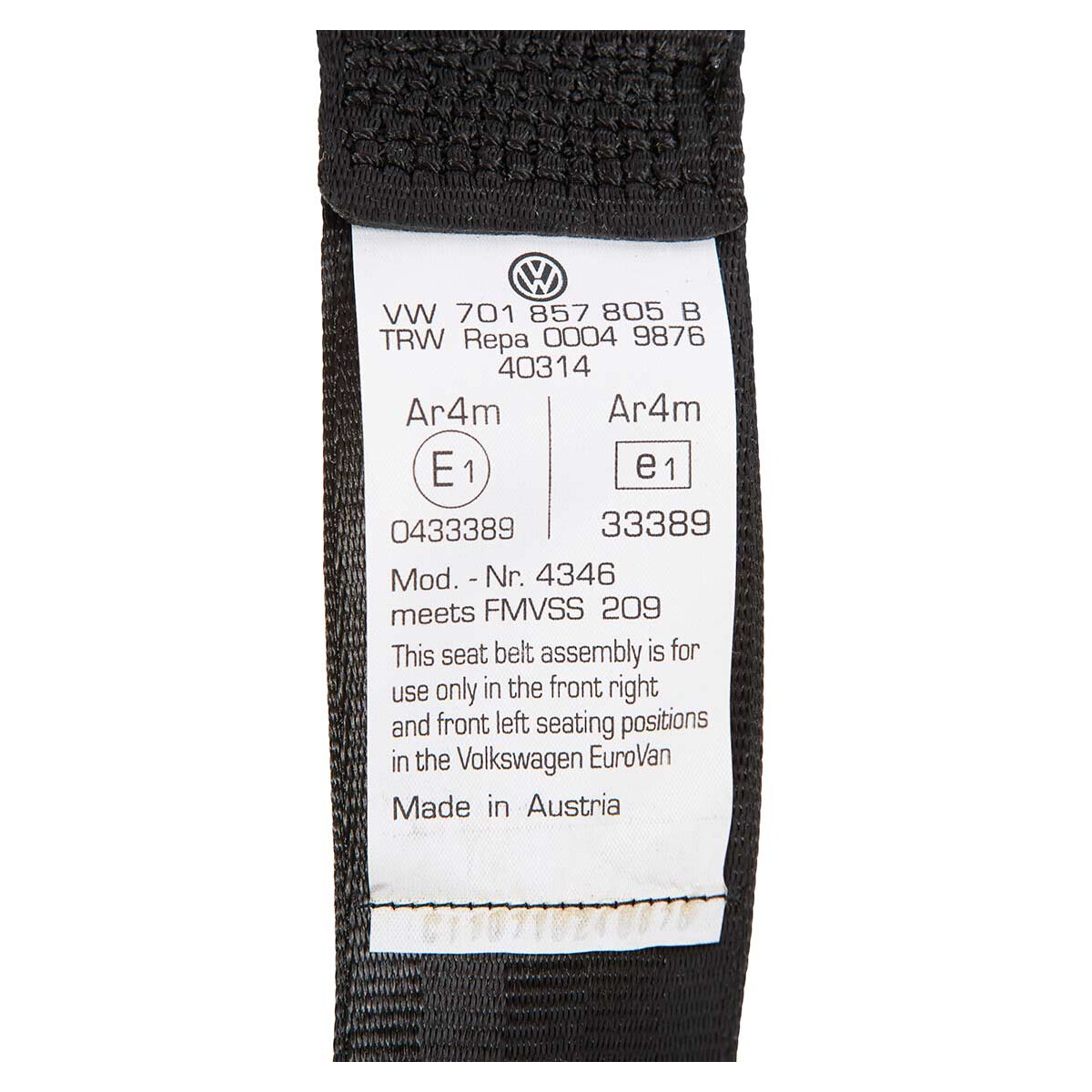 T4 automatische 3-punts gordel voorin orig.VW 701857805B 01C, 141,00