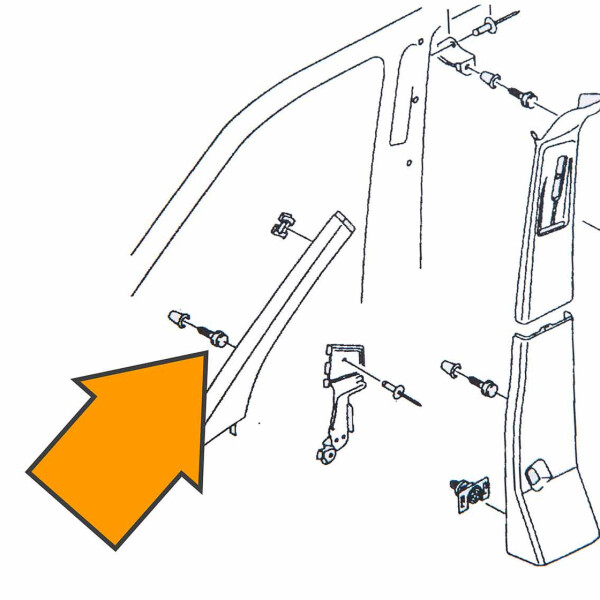 T5 T6 clip instap/ A-stijl paneel, orig. VW, 3B0867333, 10,00