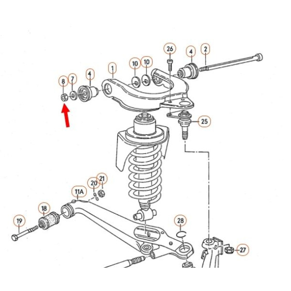 T25 Adjusting bolt for track control arm, upper N0221414, 2,50