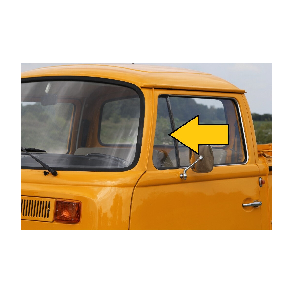 Type2 Bay fixed cab door window left USED, 55,55