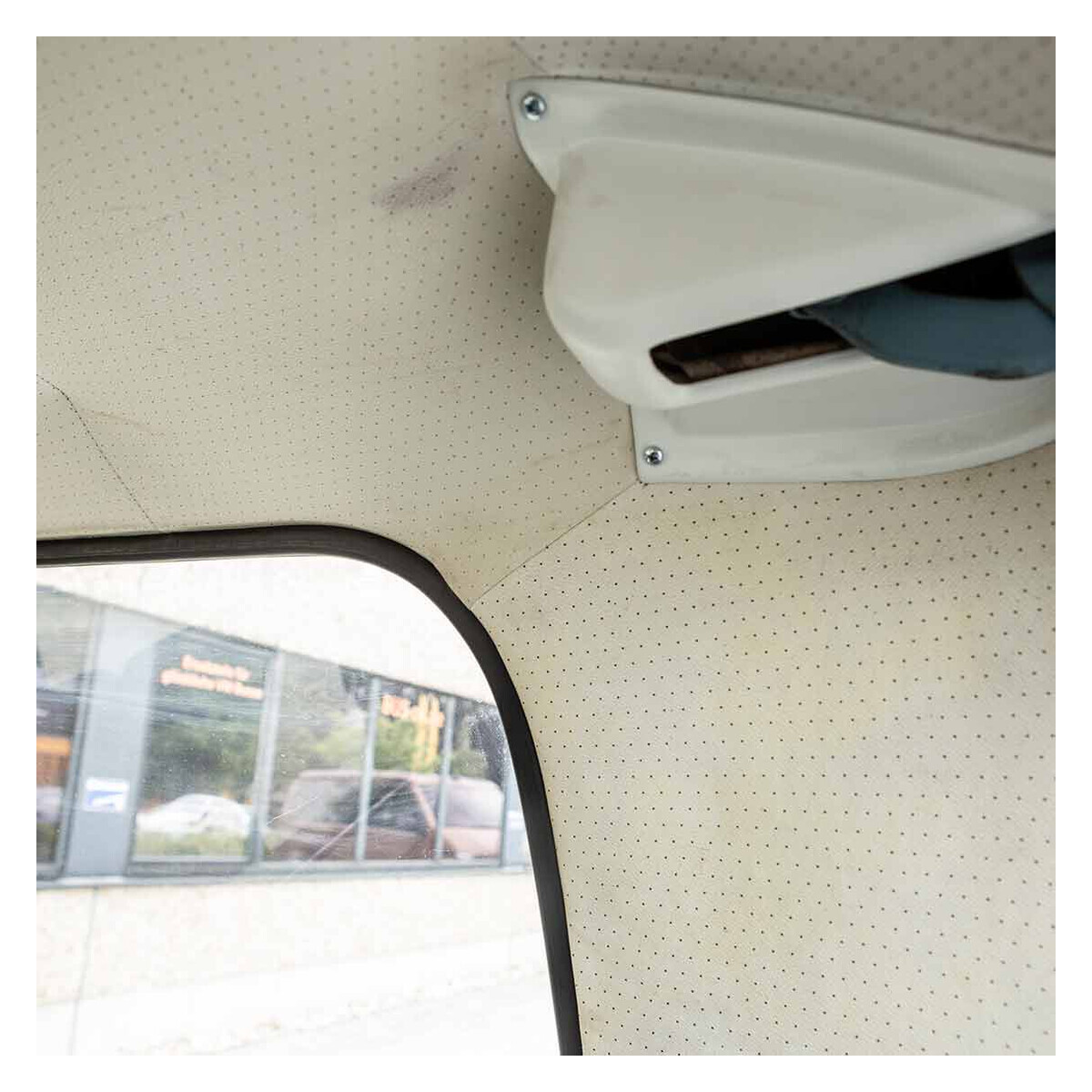 Type2 early bay window Headliner perforated vinyl with sliding roof w ...