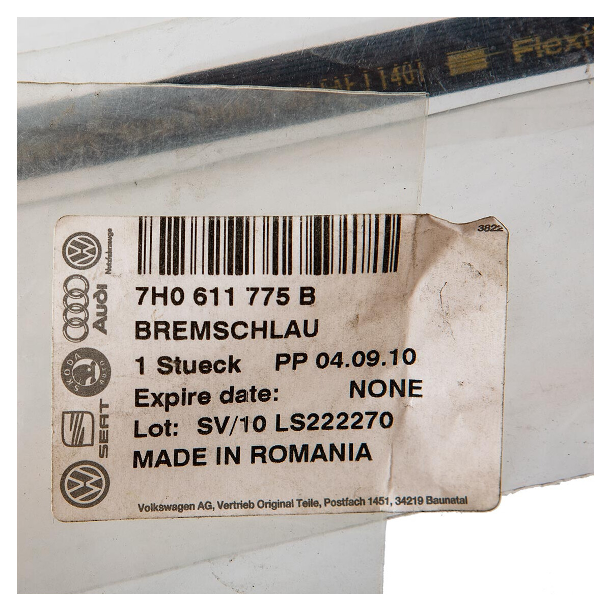 T5 T6 Brake Hose 260mm VW Genuine Part OE-Nr. 7H0611775B, 22,00